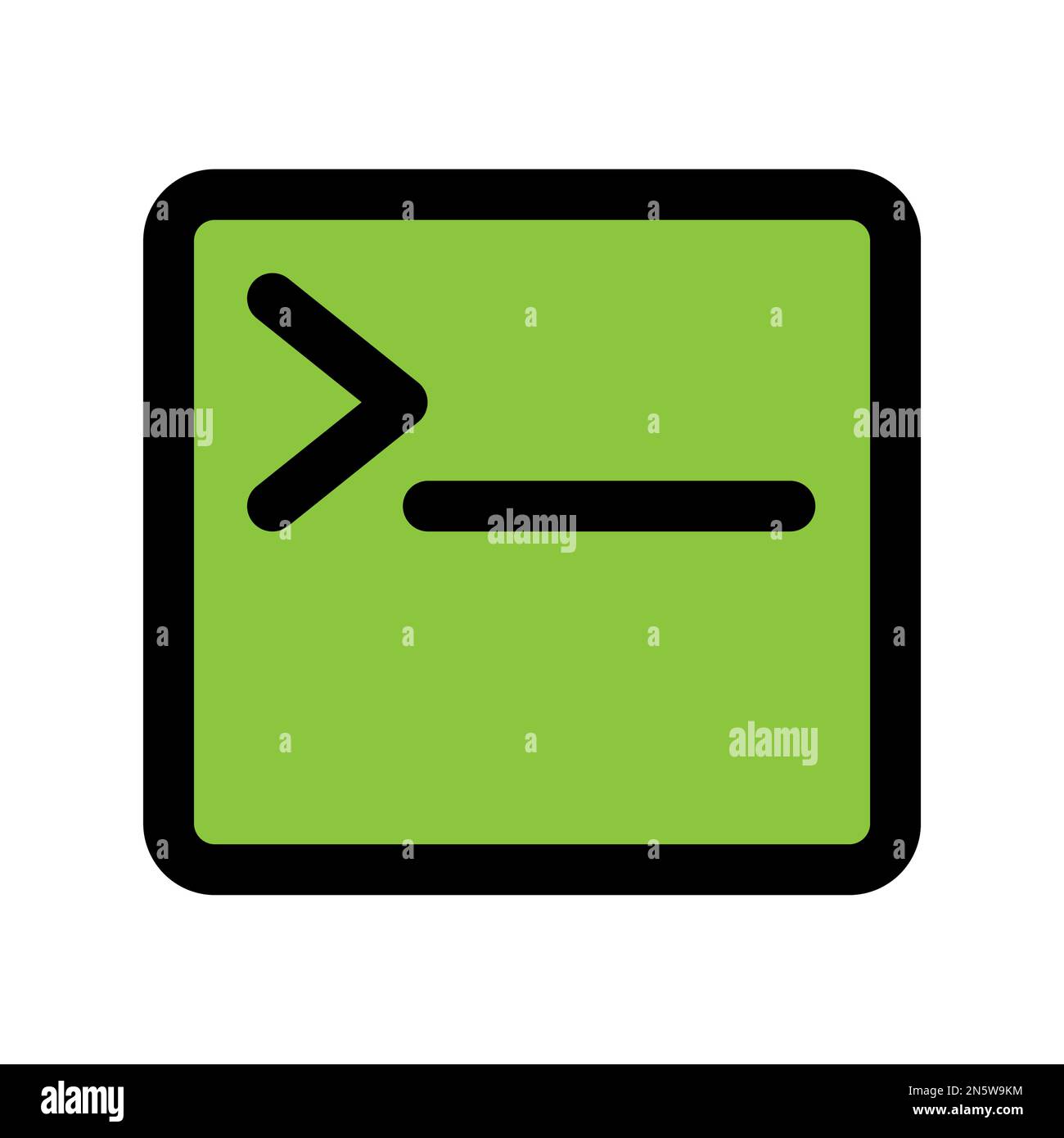 Terminal icon line isolated on white background. Black flat thin icon ...