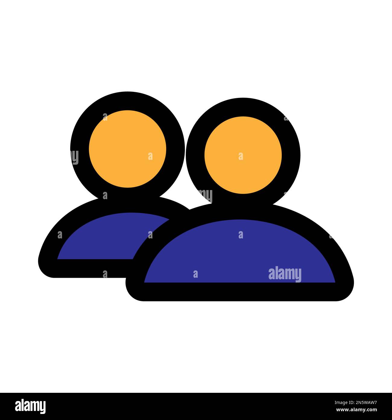 People icon line isolated on white background. Black flat thin icon on ...