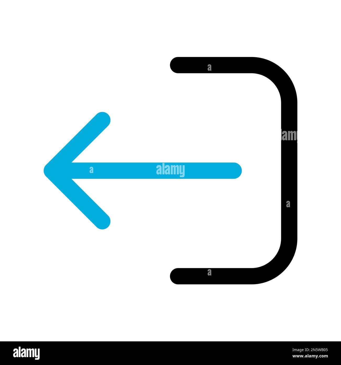 Log out icon line isolated on white background. Black flat thin icon on ...