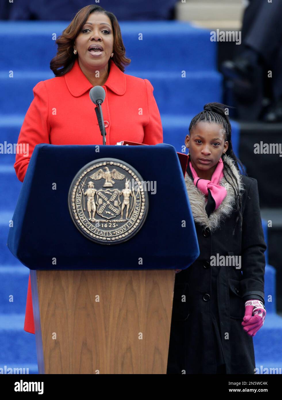 New York Public Advocate Letitia James is joined by Dasani Coates, 11 ...
