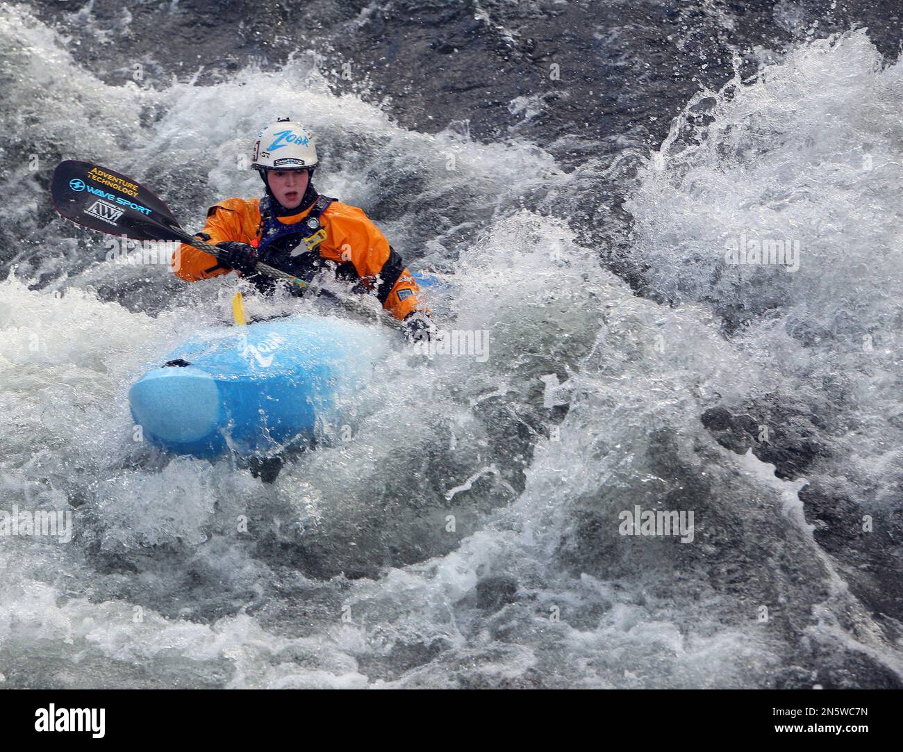 Katelyn Green makes her way down the Winnipesaukee River, Wednesday ...
