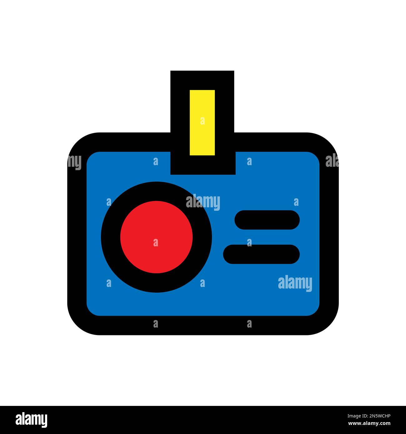 ID card icon line isolated on white background. Black flat thin icon on ...