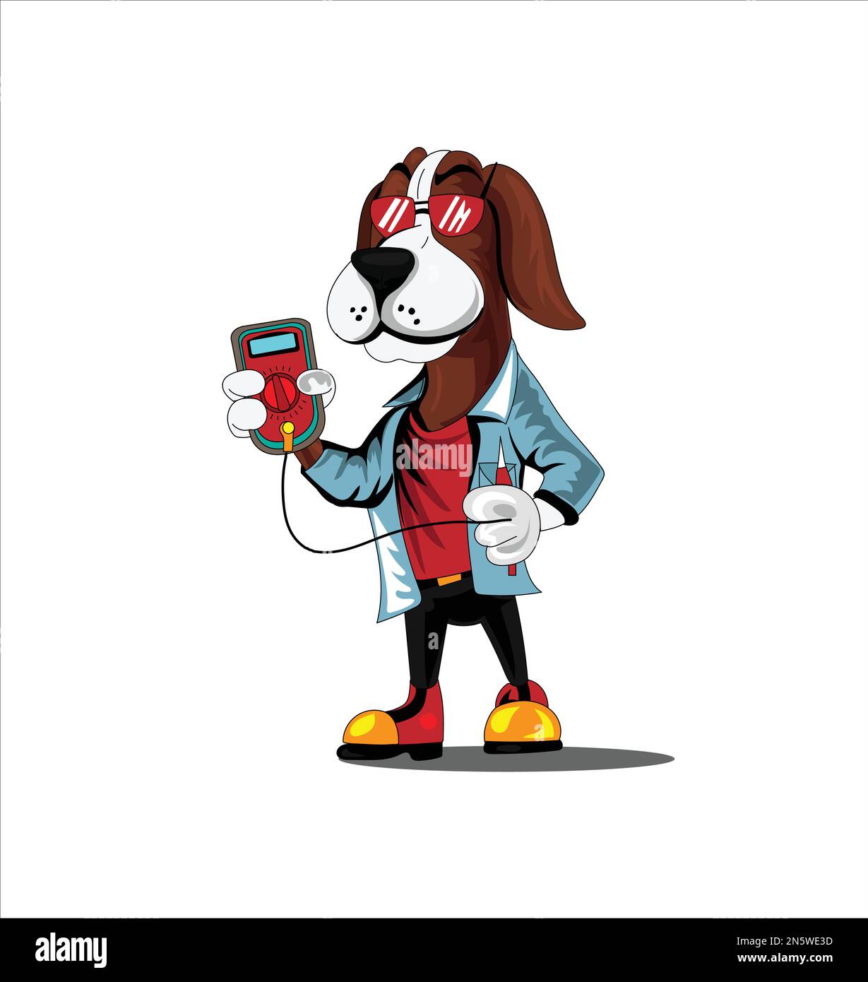 Professor doctor dog mascot cartoon illustration Stock Vector Image ...