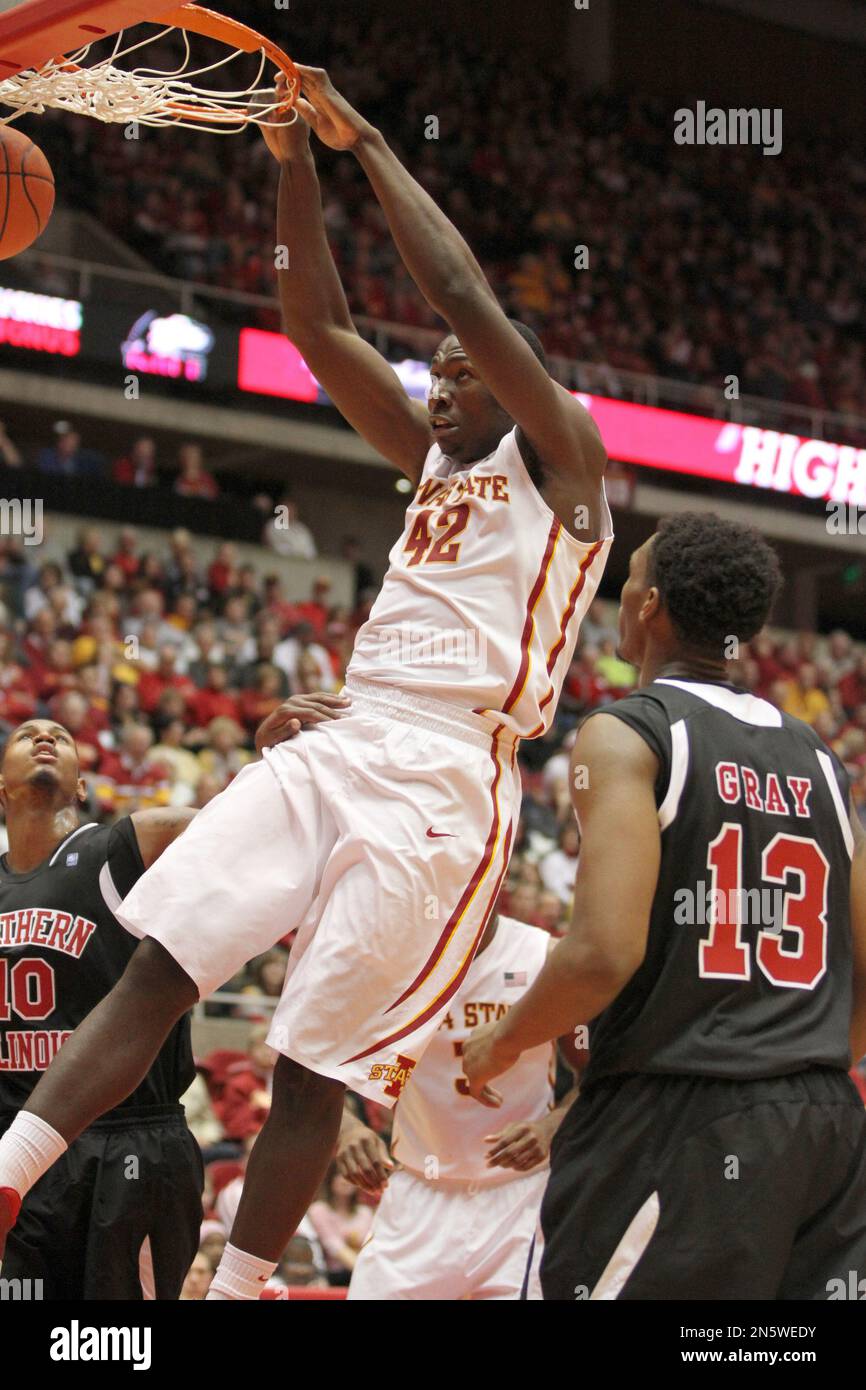 Iowa State forward Daniel Edozie dunks in front of Northern Illinois ...