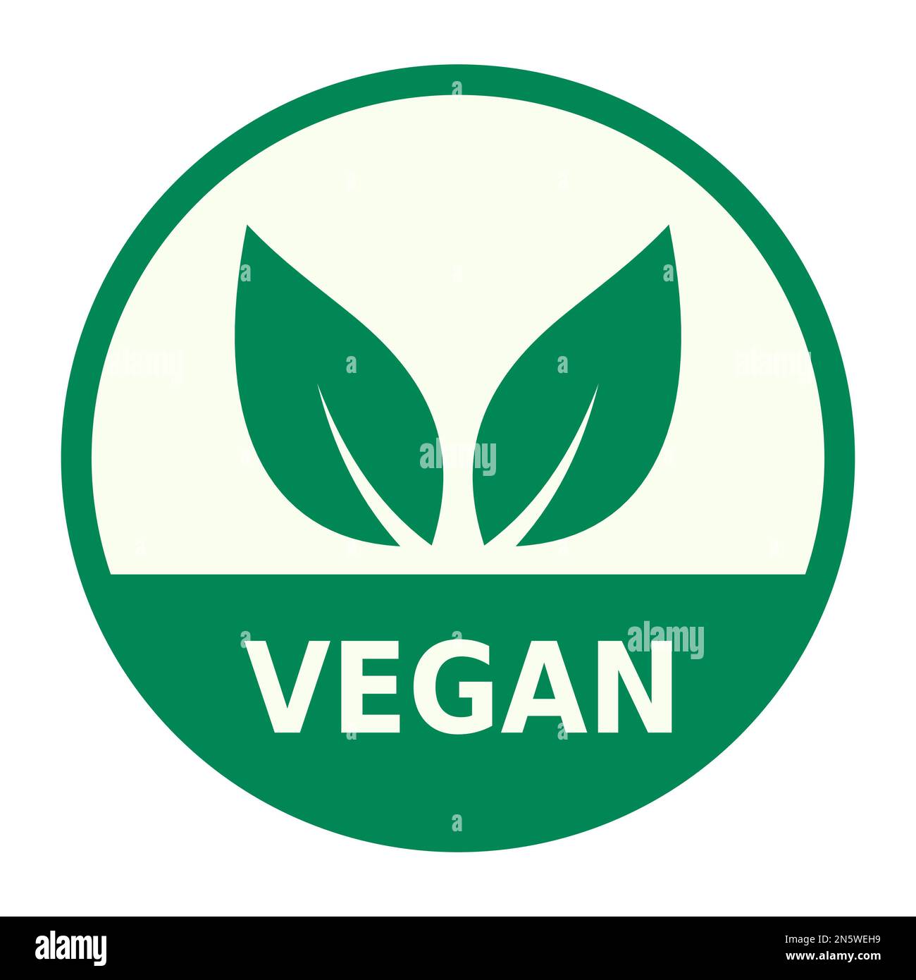 Green and cream Vegan vector graphic sign. It consists of a green ...