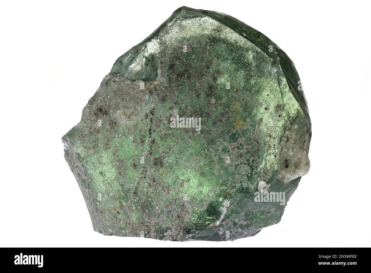raw glass from Breitenstein, Germany isolated on white background Stock ...