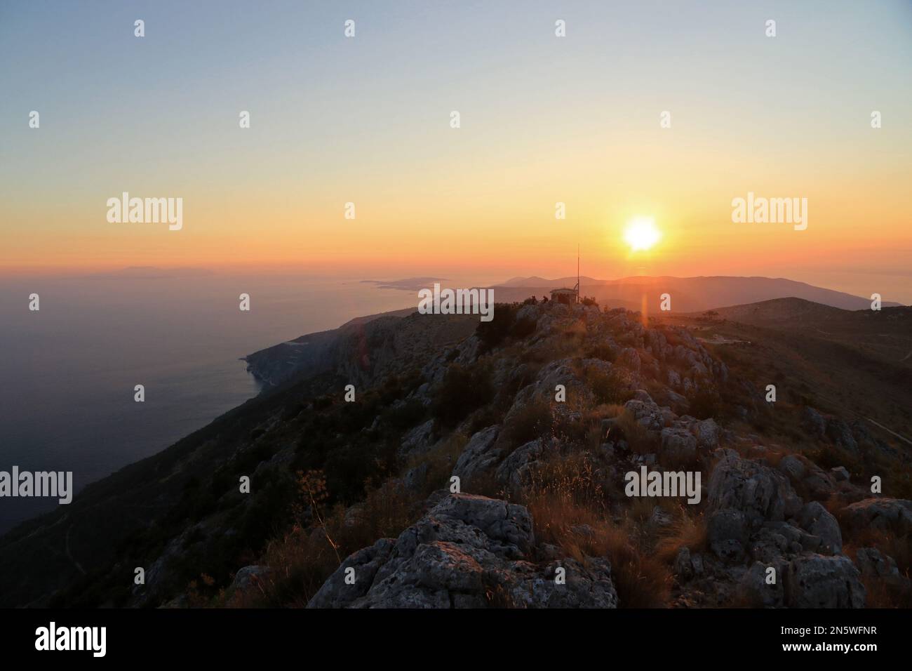Landscape of Paklinski islands, view from St. Nikola peak, highest peak ...