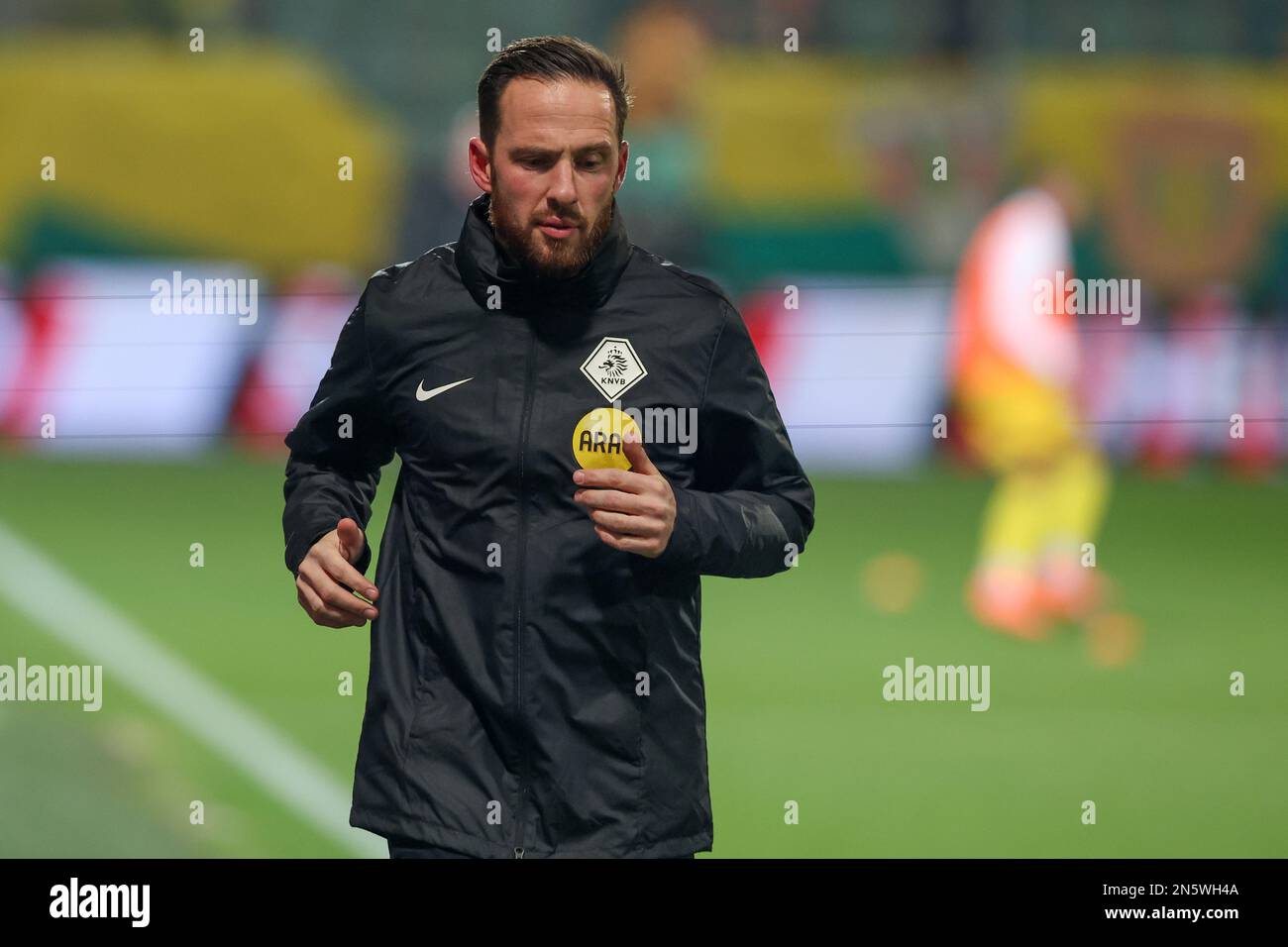 DEN HAAG, NETHERLANDS - FEBRUARY 9: Warming up of Referee Edwin an de ...