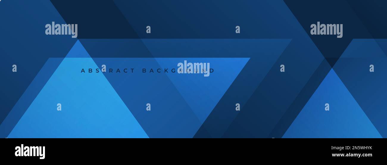 Blue modern abstract wide banner with geometric shapes. Dark blue ...