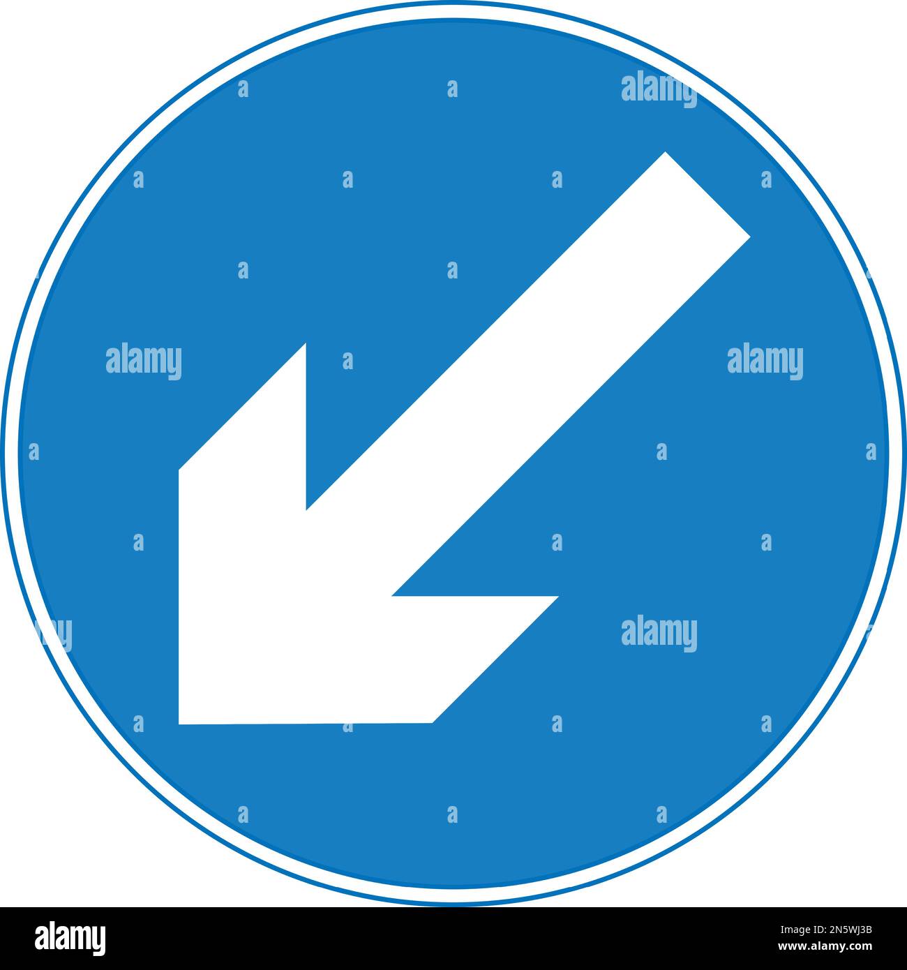 Vector graphic of a uk keep left road sign. It consists of a diagonal ...
