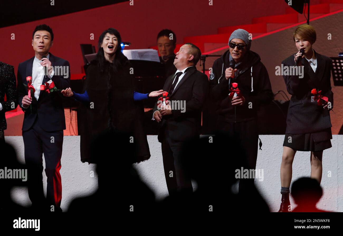 From left, Hong Kong performing artists Andy Hui, Maggie Cheung, Tony ...