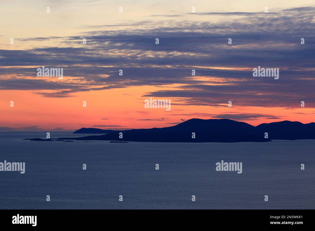 Landscape of Paklinski islands, view from St. Nikola peak, highest peak ...