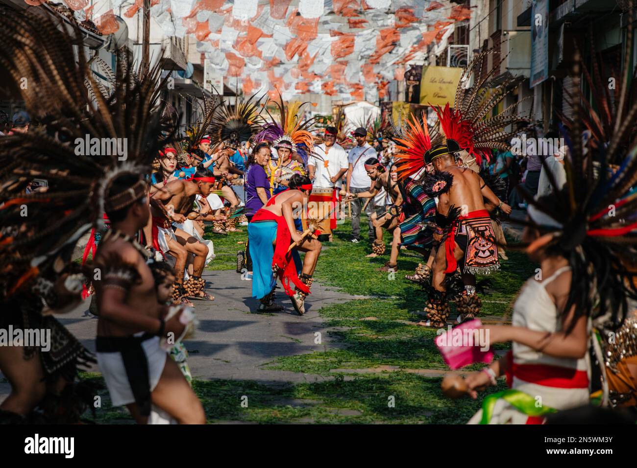 The annual dancing parade for the city's holidays Stock Photo - Alamy