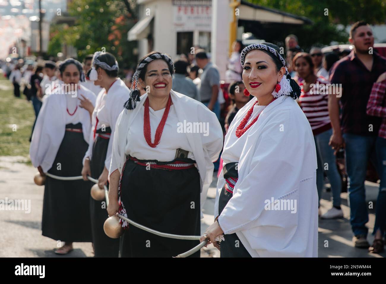 The annual dancing parade for the city's holidays Stock Photo - Alamy