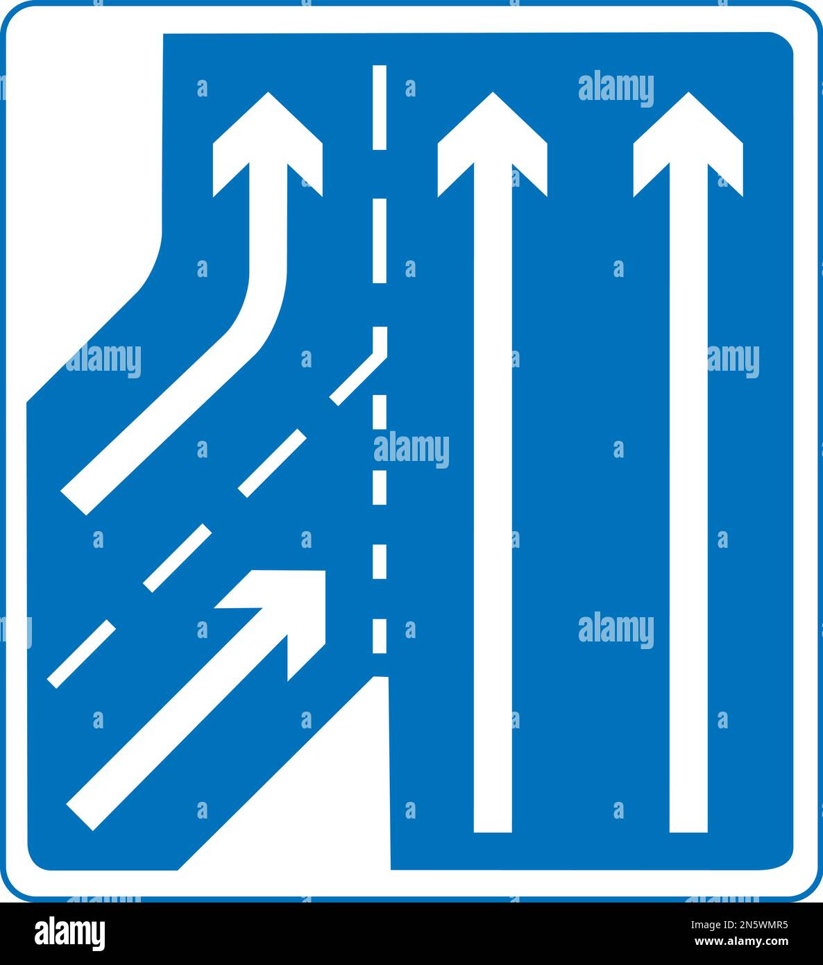Vector graphic of a uk traffic joining motorway road sign. It consists ...