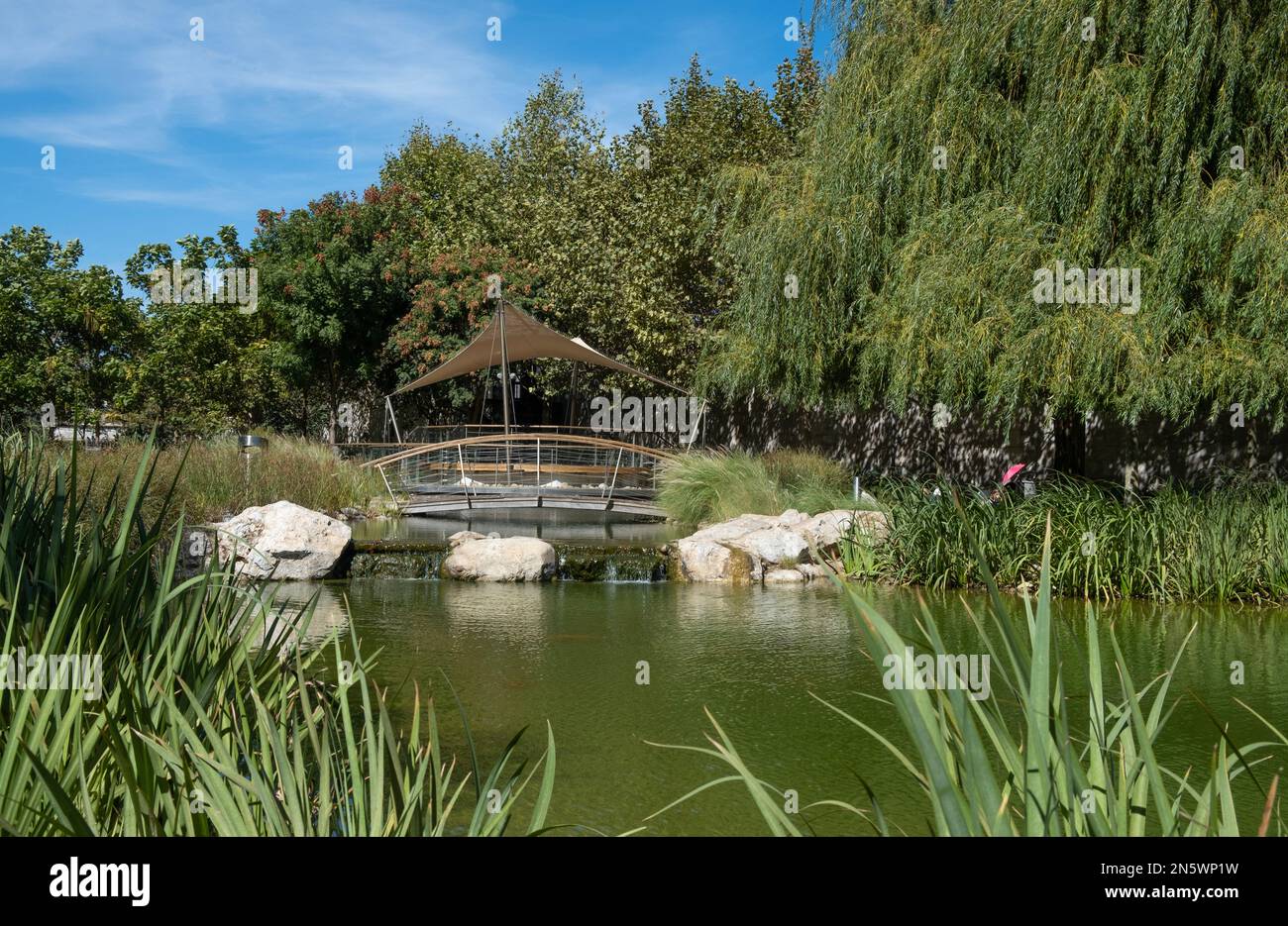 The landscaped Commonwealth Park at Gibraltar. Located within the old ...