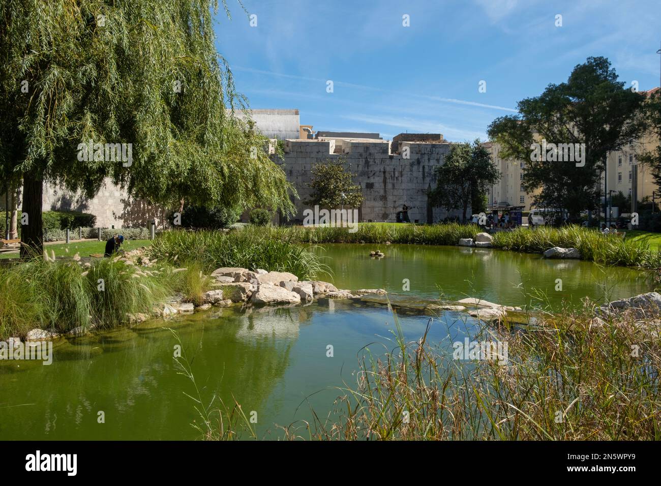The landscaped Commonwealth Park at Gibraltar. Located within the old ...