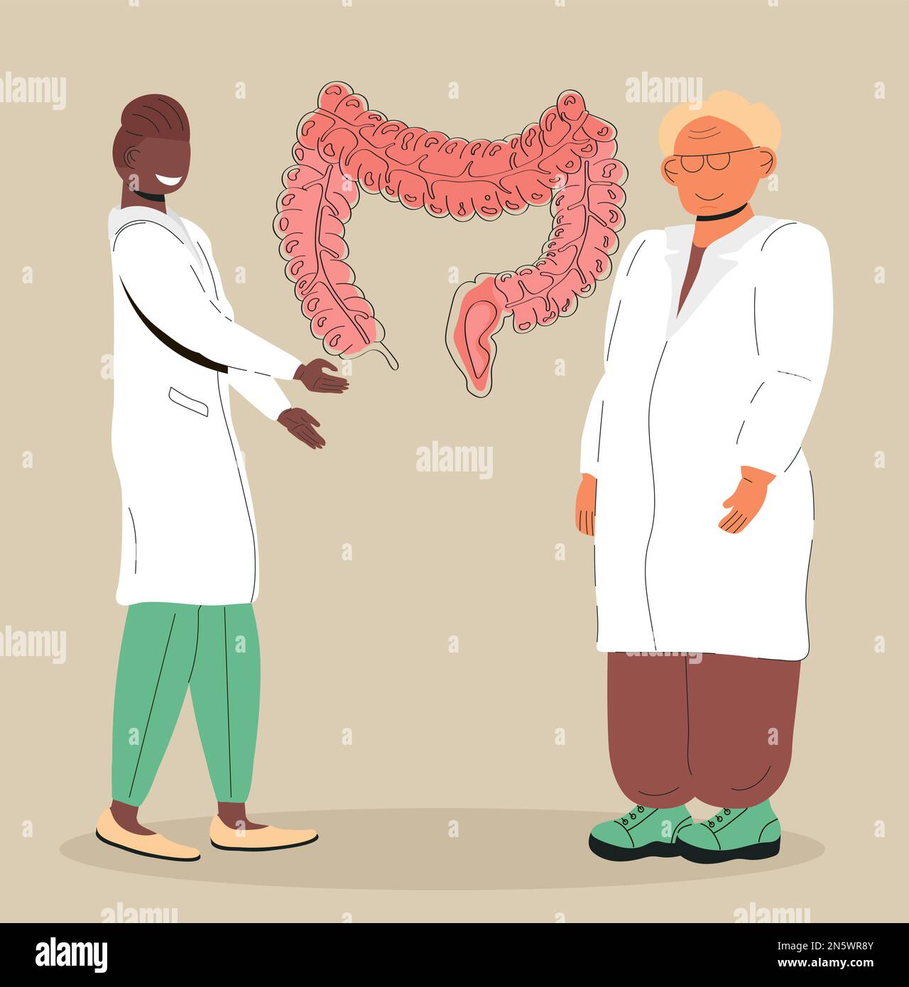 Gastroenterologists research intestine. Gastritis, stomach ulcer ...