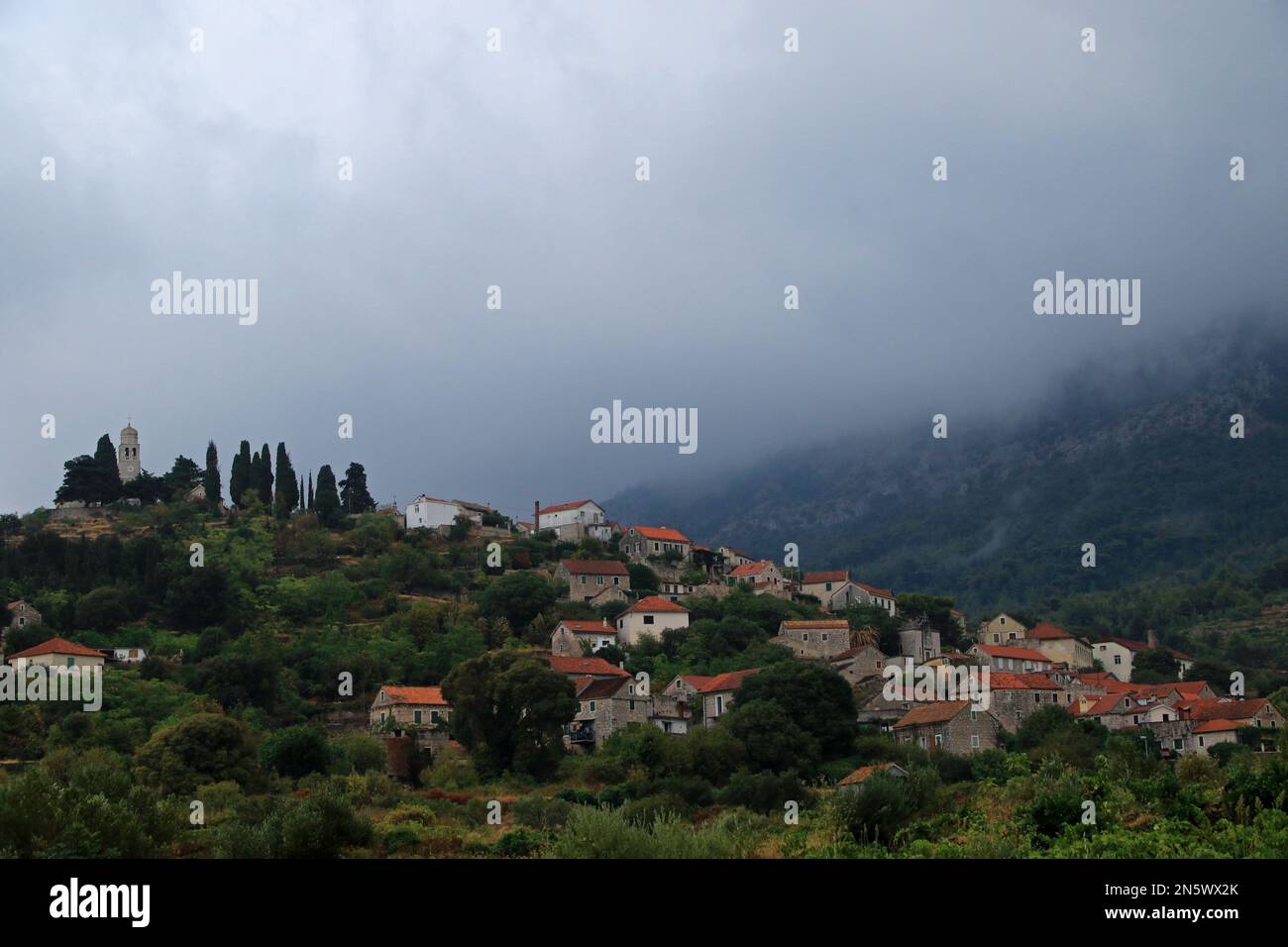 Landscape of Vrisnik village on Hvar Island, Croatia Stock Photo - Alamy