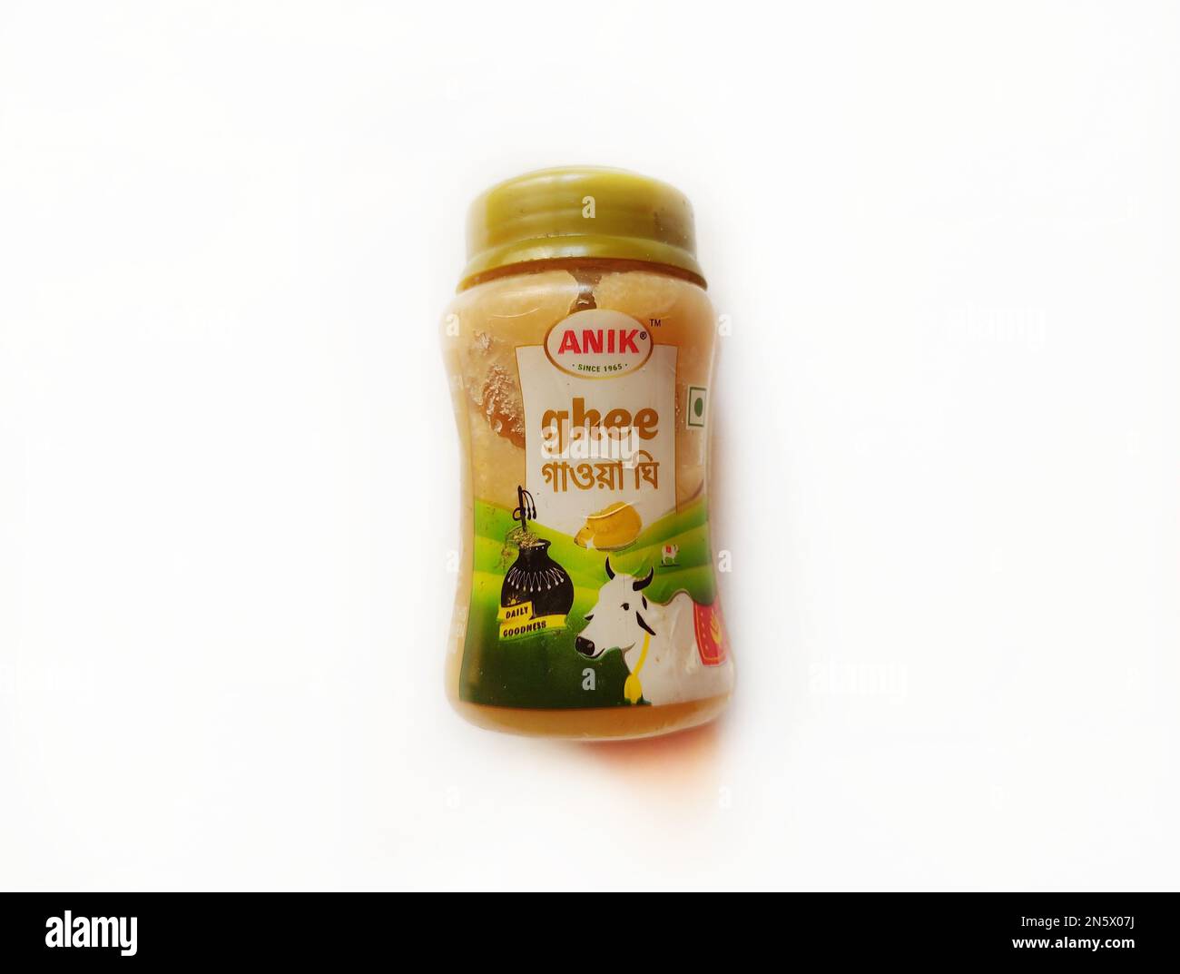Anik Cow Ghee bottle in isolated white background Stock Photo - Alamy