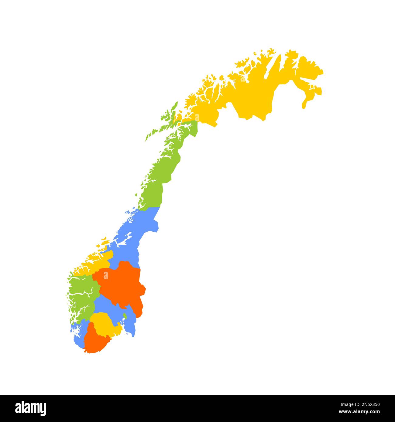 Norway political map of administrative divisions - counties and ...