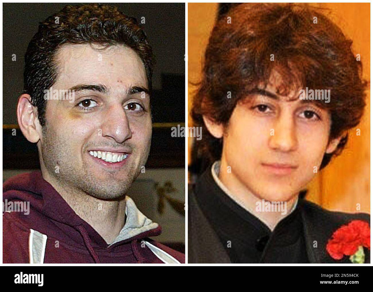FILE - This combination of undated file photos shows Tamerlan Tsarnaev, 26, left, and Dzhokhar ...