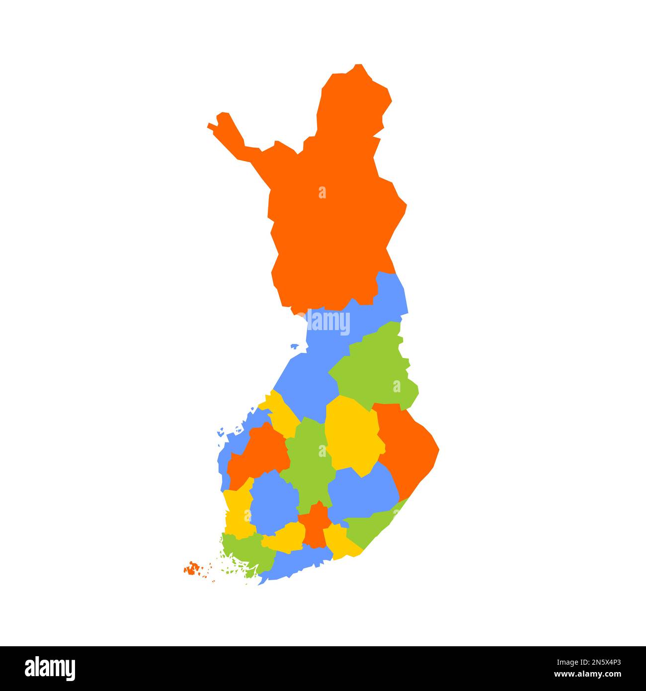 Finland political map of administrative divisions - regions and one ...