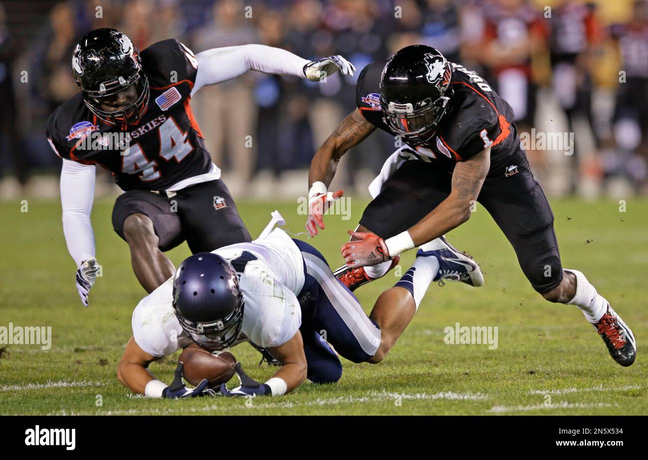 Utah State receiver Shaan Johnson beats Northern Illinois defensive end ...