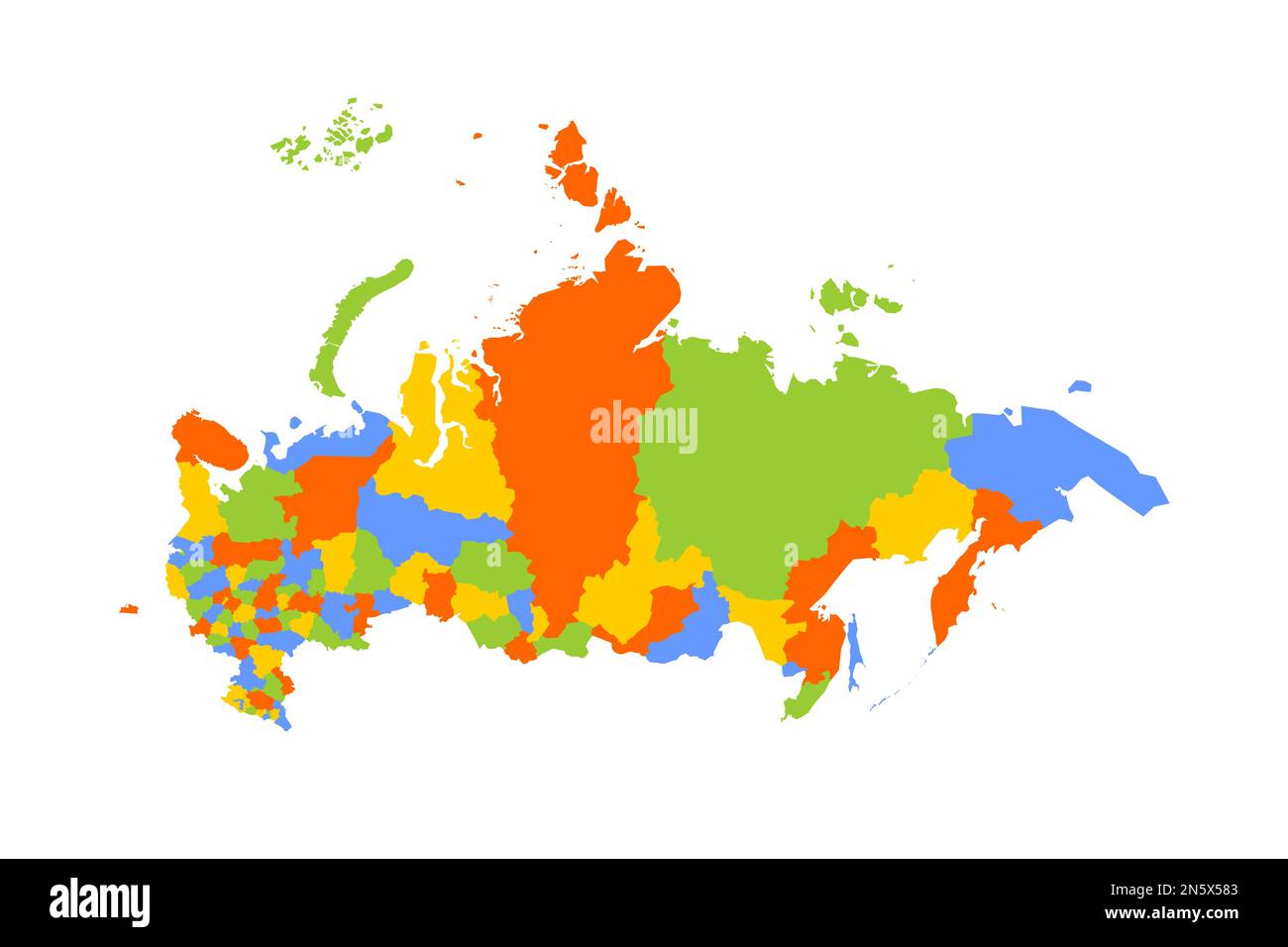Russia political map of administrative divisions - oblasts, republics ...