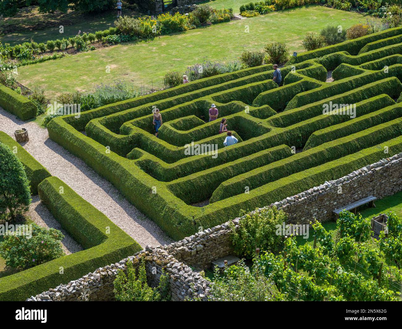 Bolton Castle maze Stock Photo - Alamy
