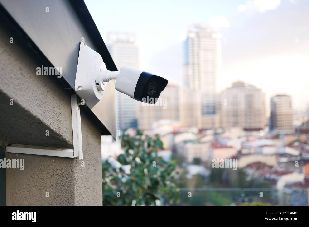 CCTV security camera operating outdoor Stock Photo - Alamy