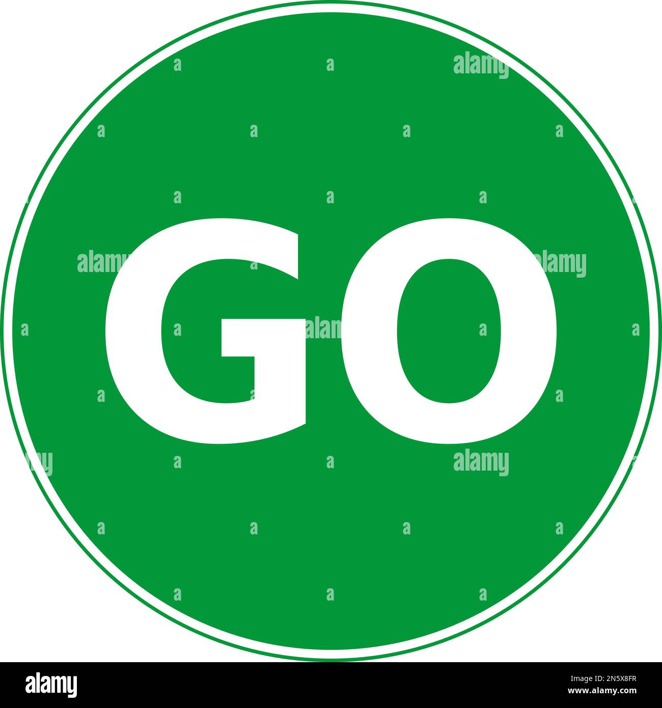 Vector graphic of a uk go road sign. It consists of go in white ...