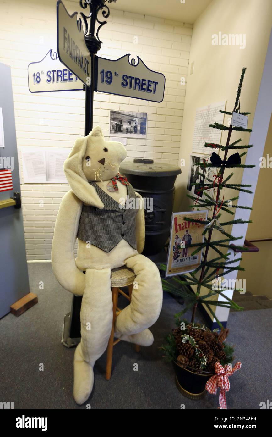 In this photo made on Friday, Dec. 20, 2013, a large stuffed rabbit ...
