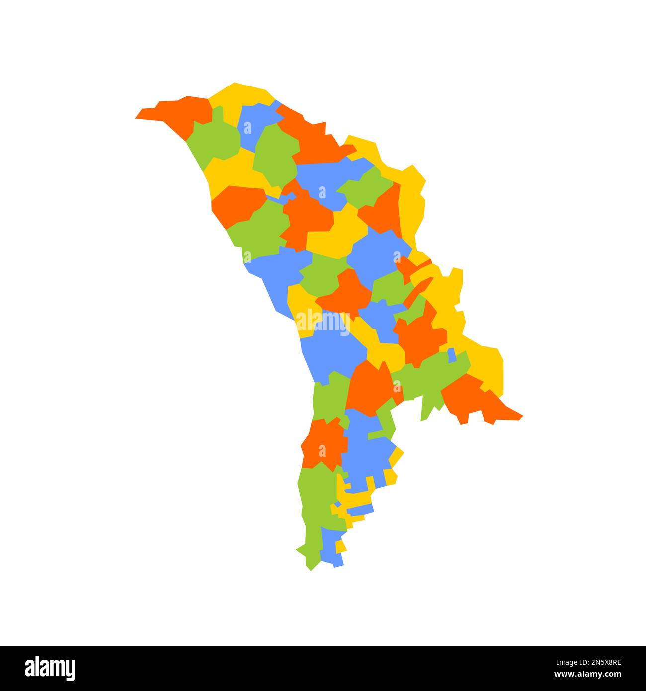 Moldova political map of administrative divisions - districts ...