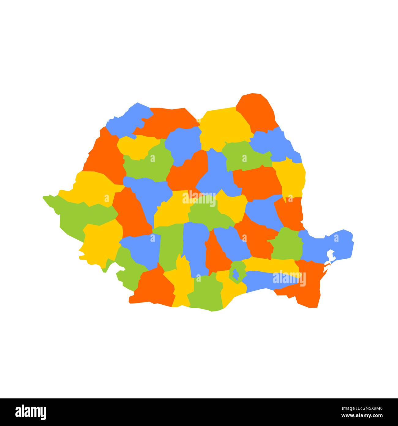 Romania political map of administrative divisions - counties and autonomous municipality of ...