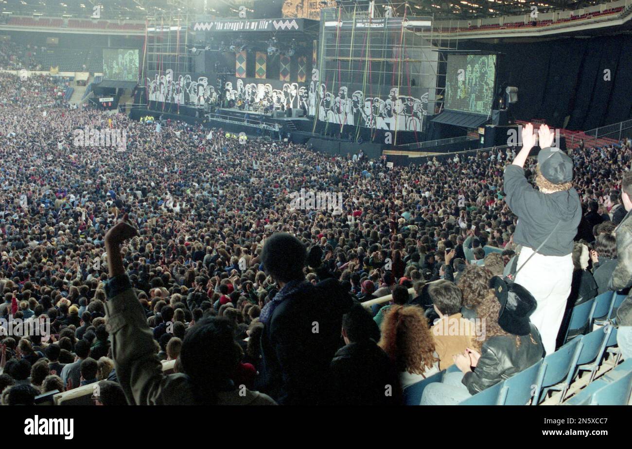 A view of the crowds at the Nelson Mandela concert held at London's ...