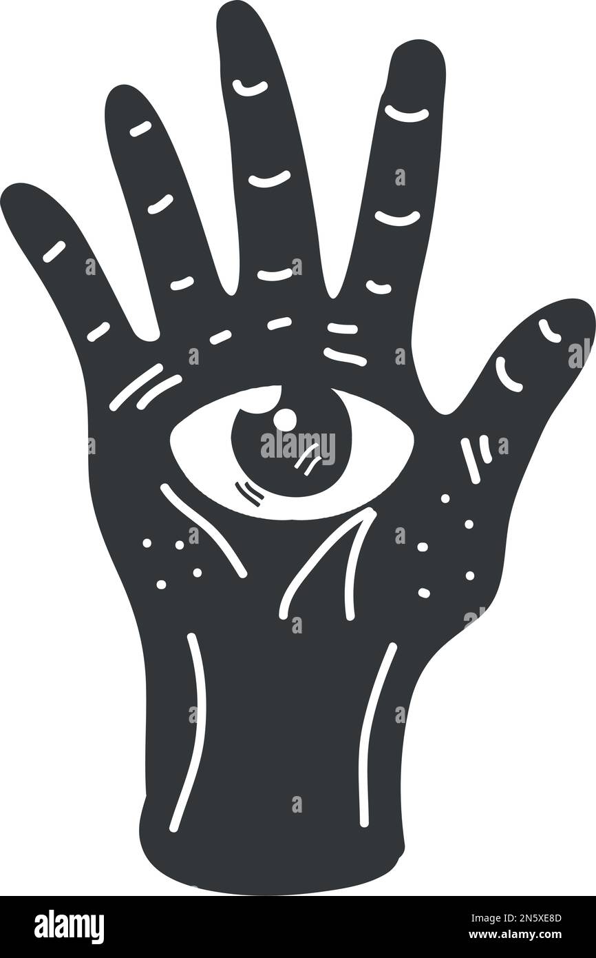 hand and eye esoteric colorless Stock Vector Image & Art - Alamy
