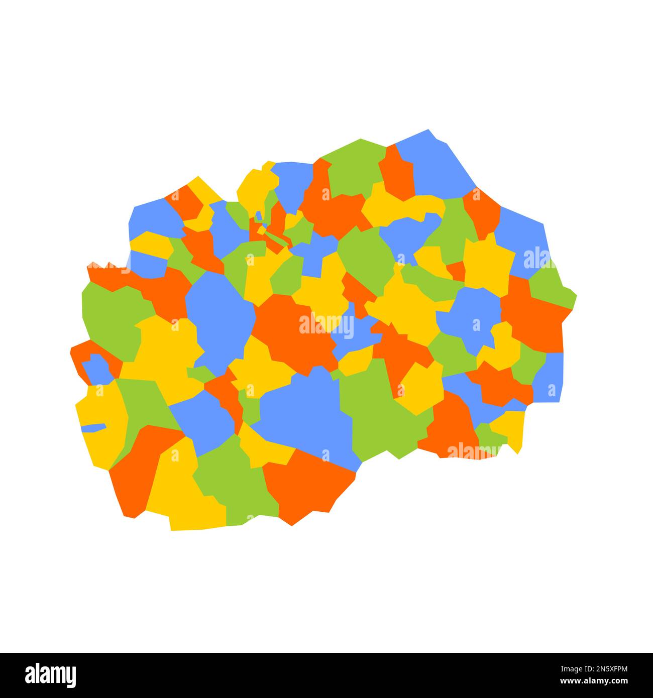 North Macedonia political map of administrative divisions ...