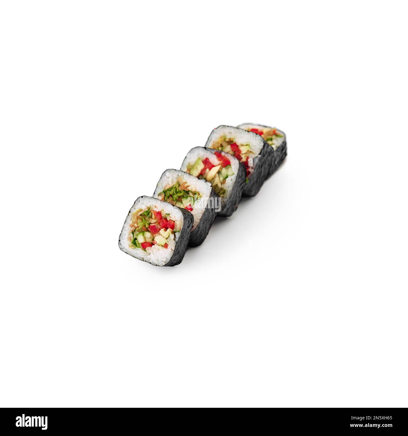 A set of 5 vegetable rolls on a white background isolated Stock Photo ...