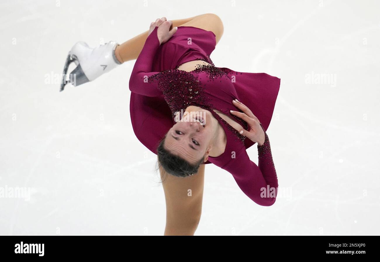 Justine Miclette, of Canada, performs in the women's short program at ...