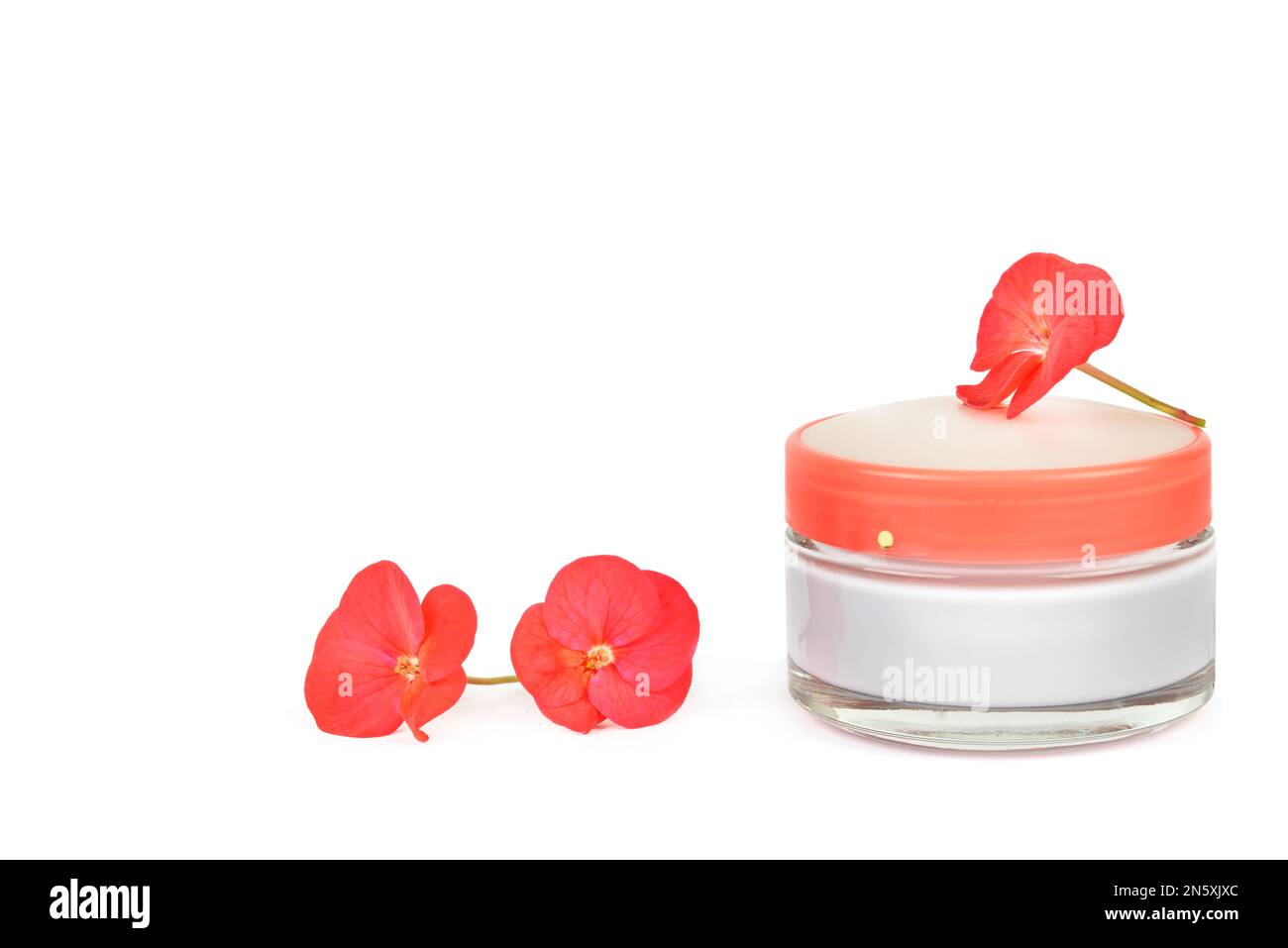 Skin care for the face. Cosmetic cream in a stylish jar isolated on ...