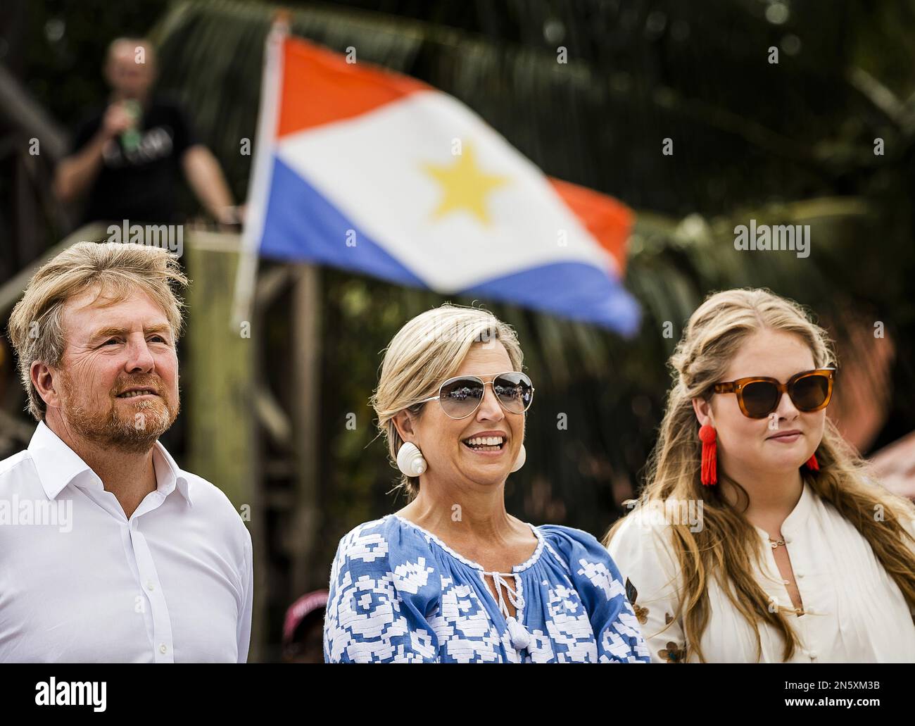 SABA - King Willem-Alexander, Queen Maxima and Princess Amalia watch a ...