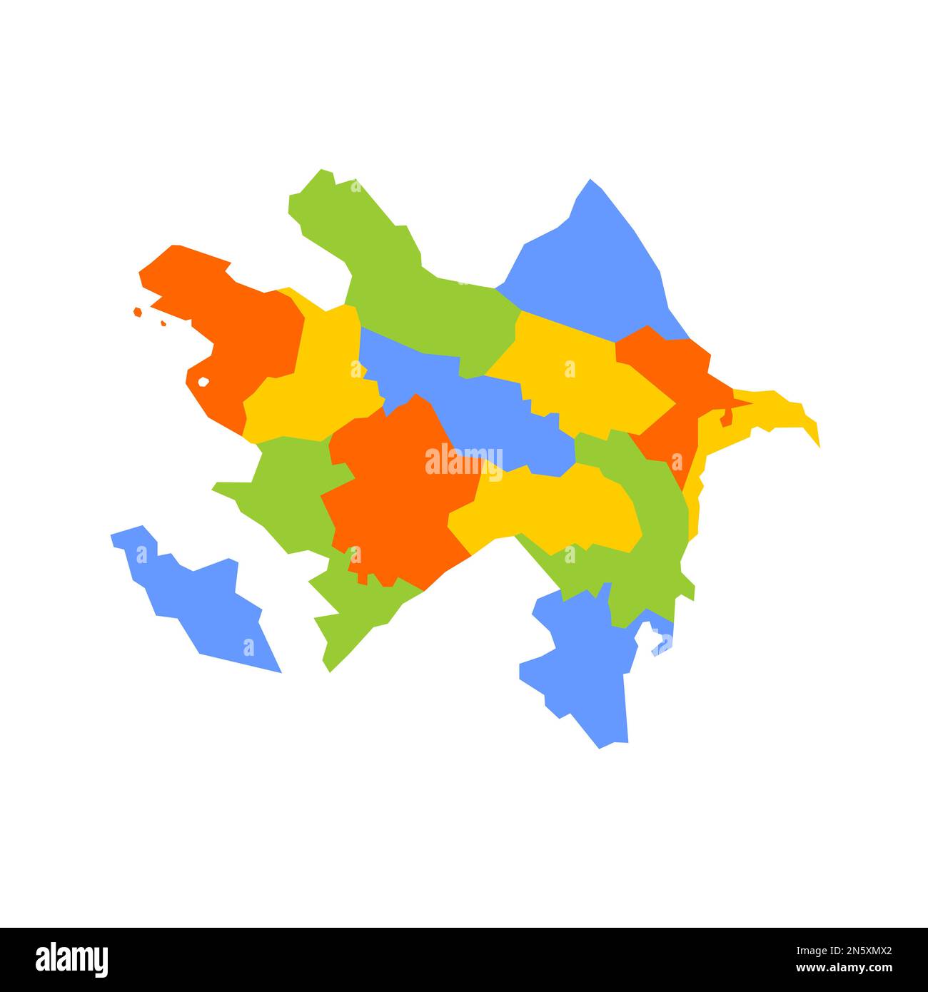 Azerbaijan political map of administrative divisions - districts ...