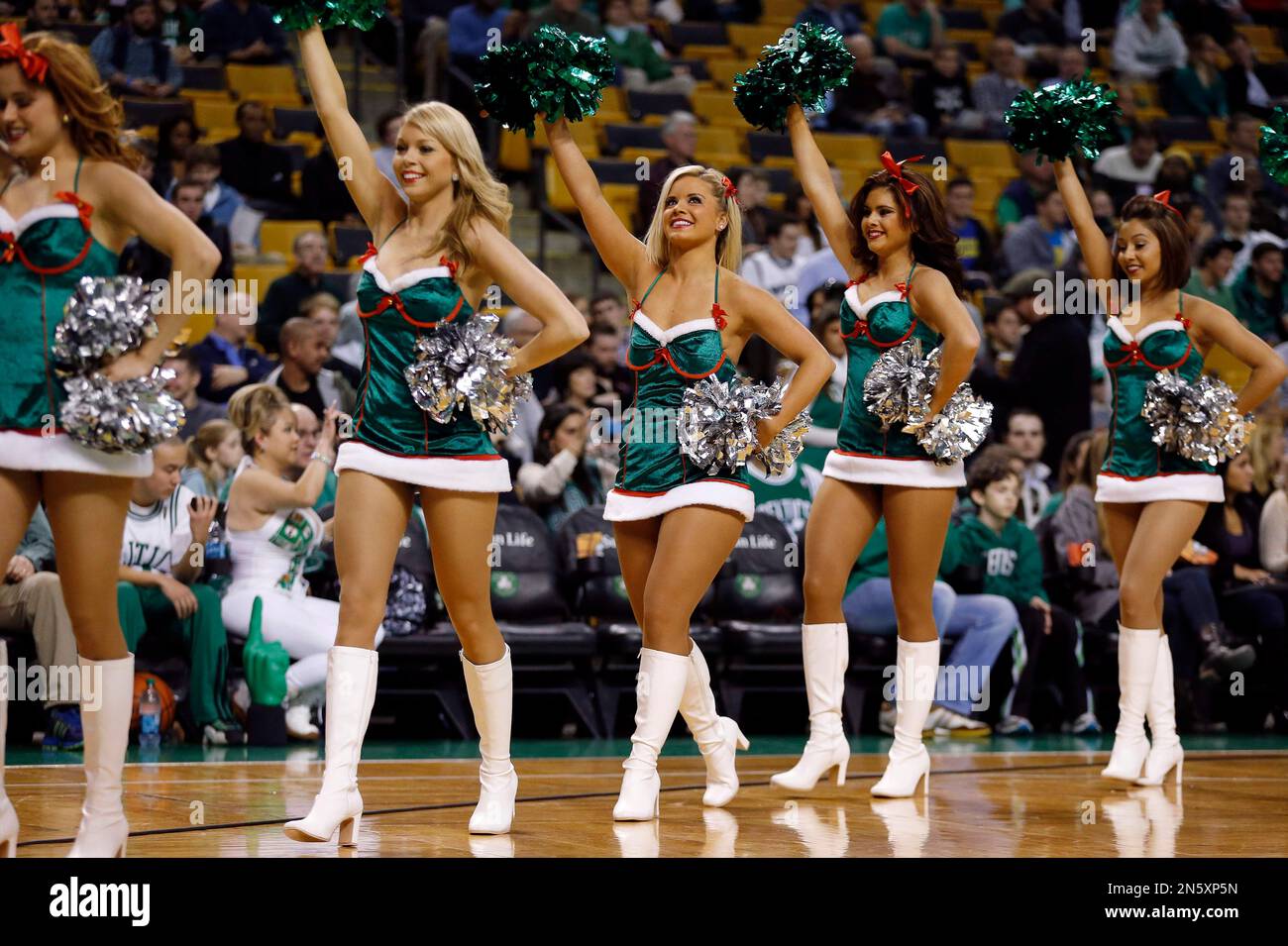 The Boston Celtics cheerleaders in the first quarter of an NBA ...