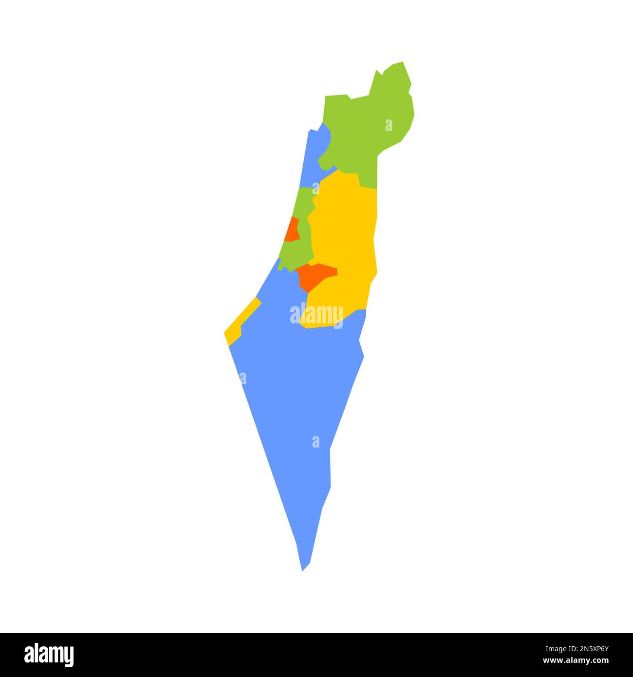 Israel political map of administrative divisions - districts, Gaza ...