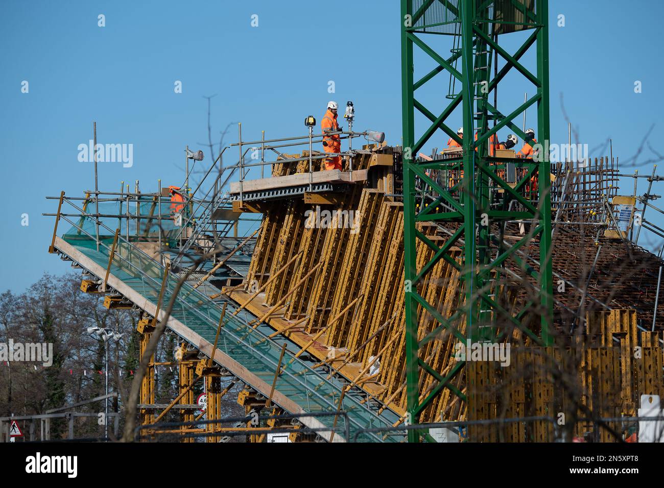 Harefield, UK. 9th February 2023. HS2 High Speed Rail 2 construction ...