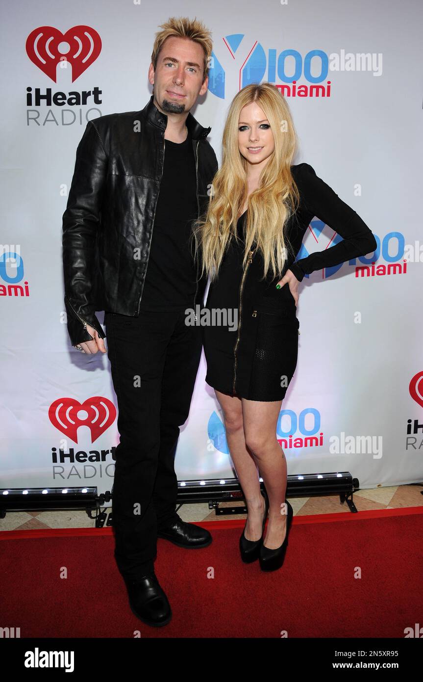 Chad Kroeger and Avril Levigne attend Y100's Jingle Ball 2013 at BB&T ...