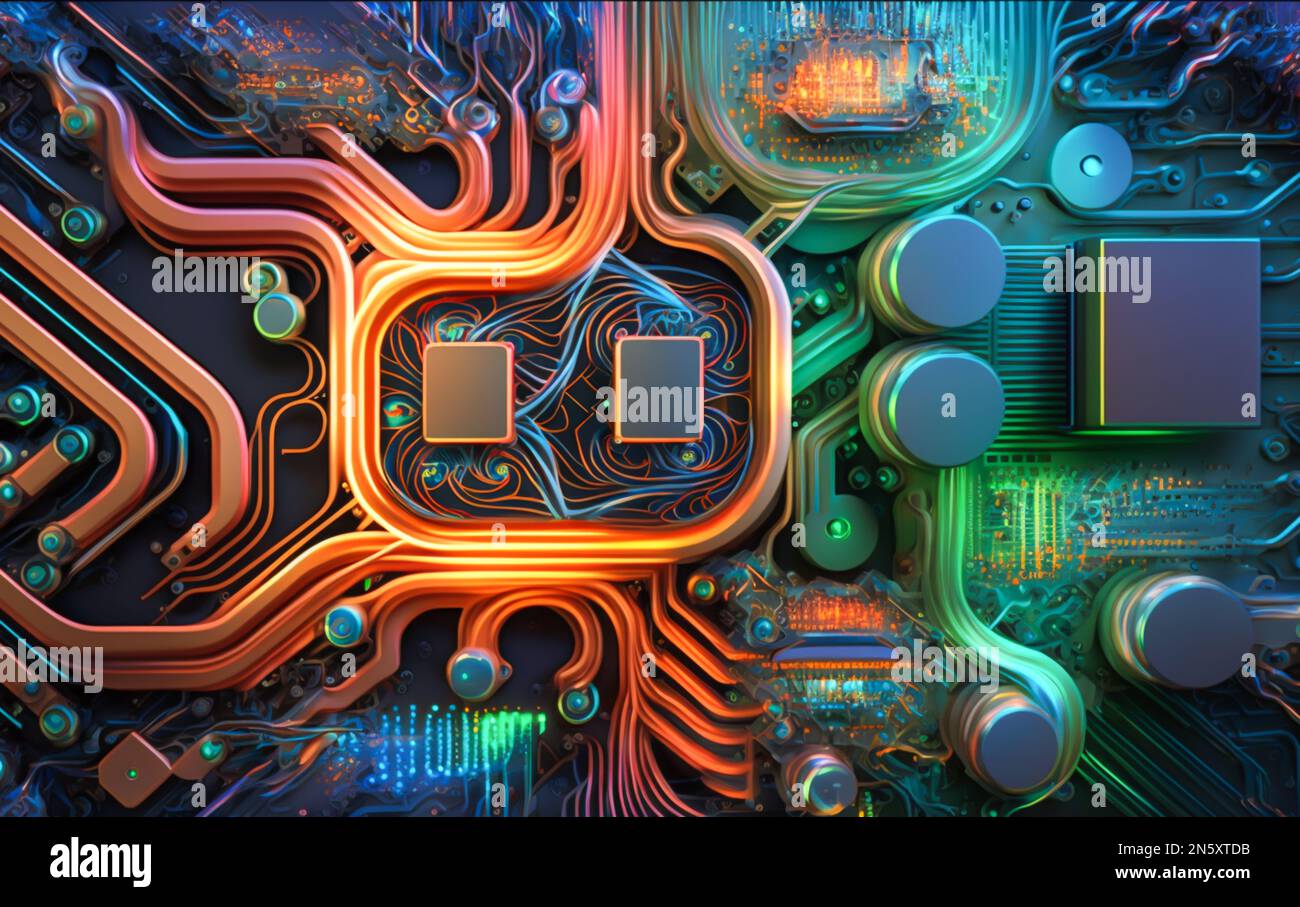 abstract circuit design showcasing the futuristic essence of cyberspace ...