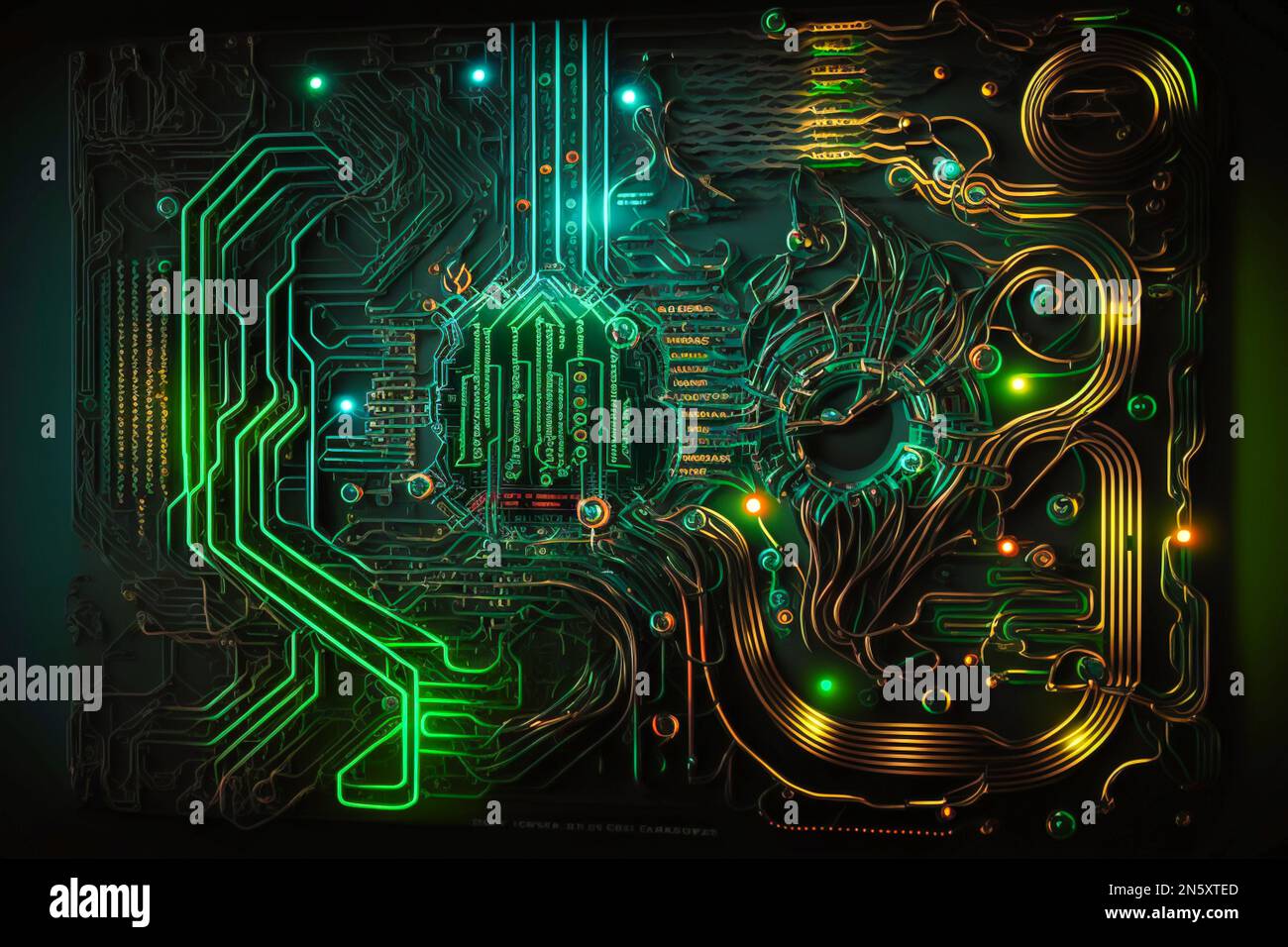 Abstract Design With Interlocking Circuits Symbolizing The Cutting Edge World Of Cyberspace