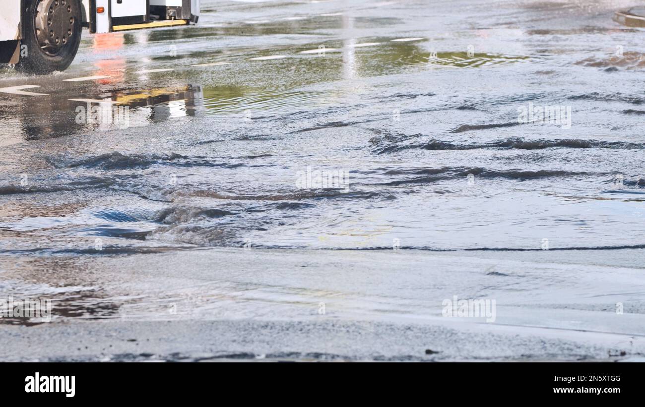 Streams through the streets of the city after a heavy rain Stock Photo ...